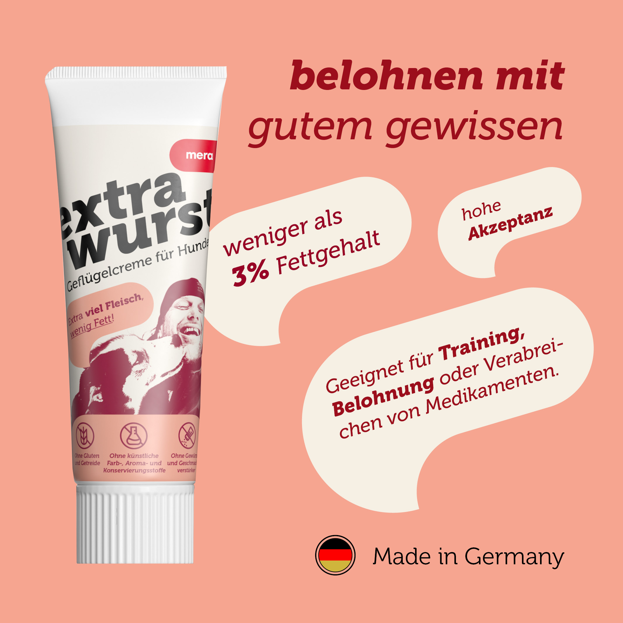 Snacks Extrawurst Geflügel Light | - mera - The Petfood Family