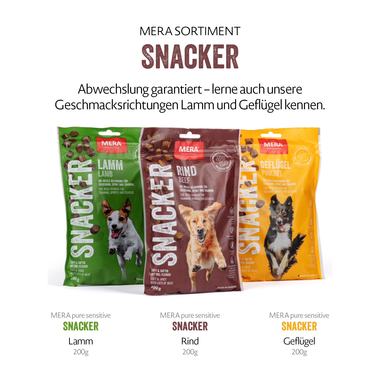 Snacks Snacker Rind für Hunde | - mera - The Petfood Family